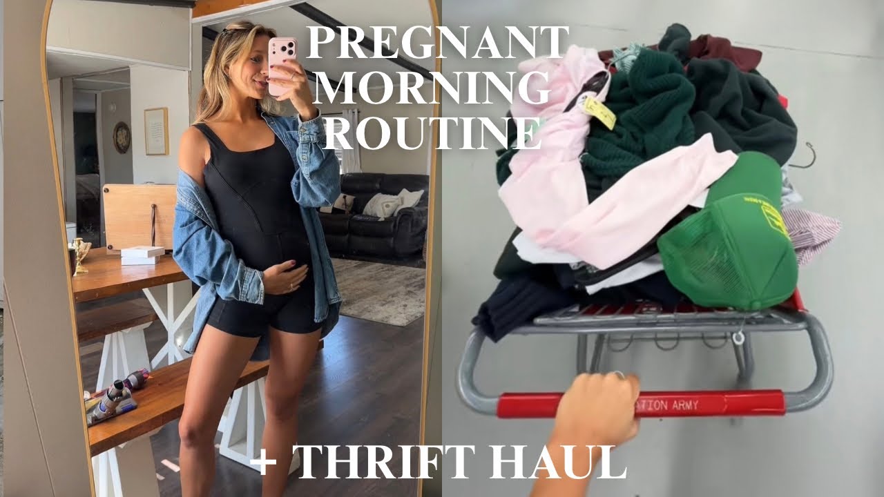 Pregnant morning routine + fall thrift haul