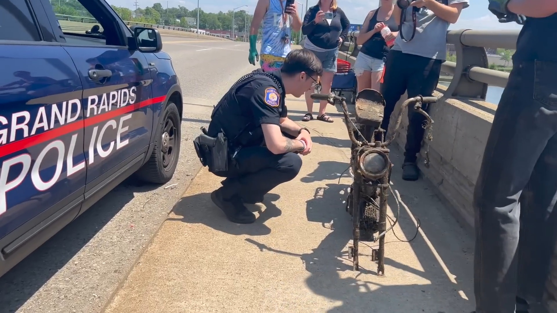 The cops just got here - we pulled a bike out and it got real fast