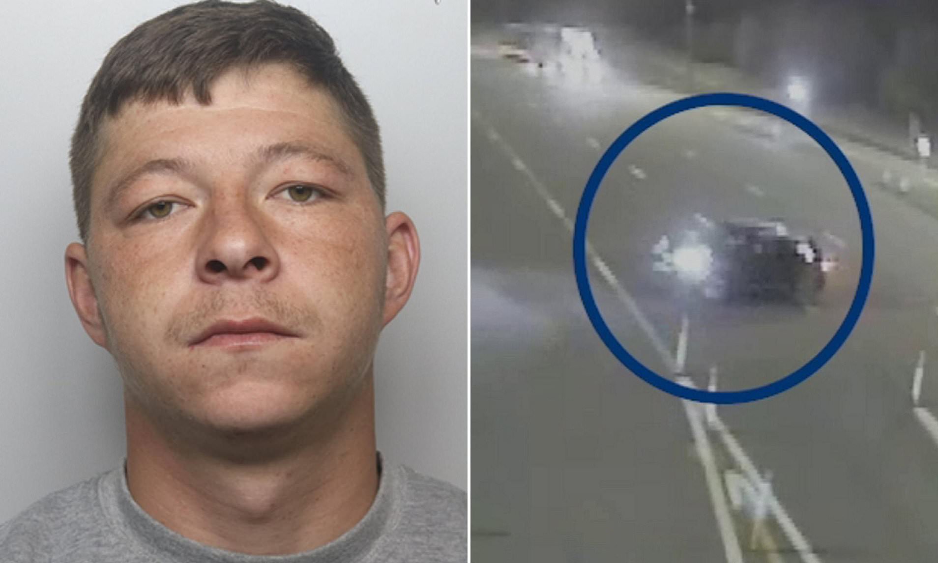 Moment reckless motorist performs U-turn and drives the wrong way down ...