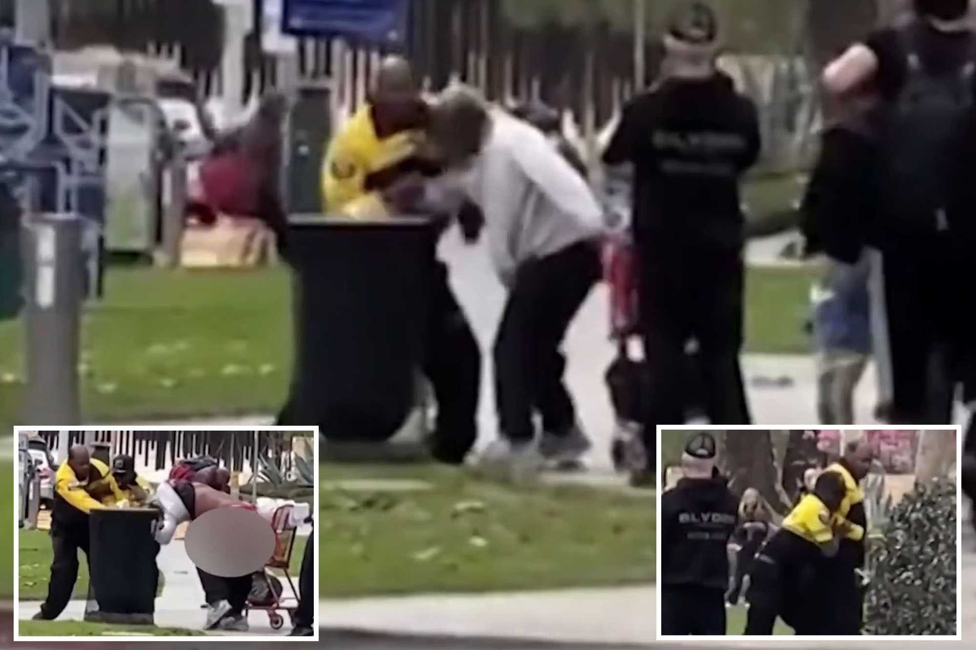 LA security guard caught on camera pummeling homeless man in front of ...