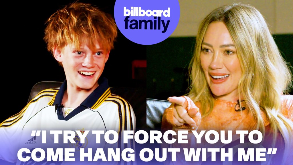 Hilary Duff gets interviewed by her son Luca | Billboard Family