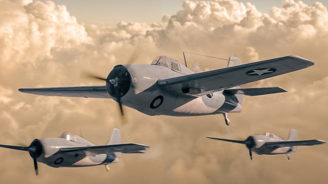 Sky over the Pacific filled with enemy planes - then a hero charged in