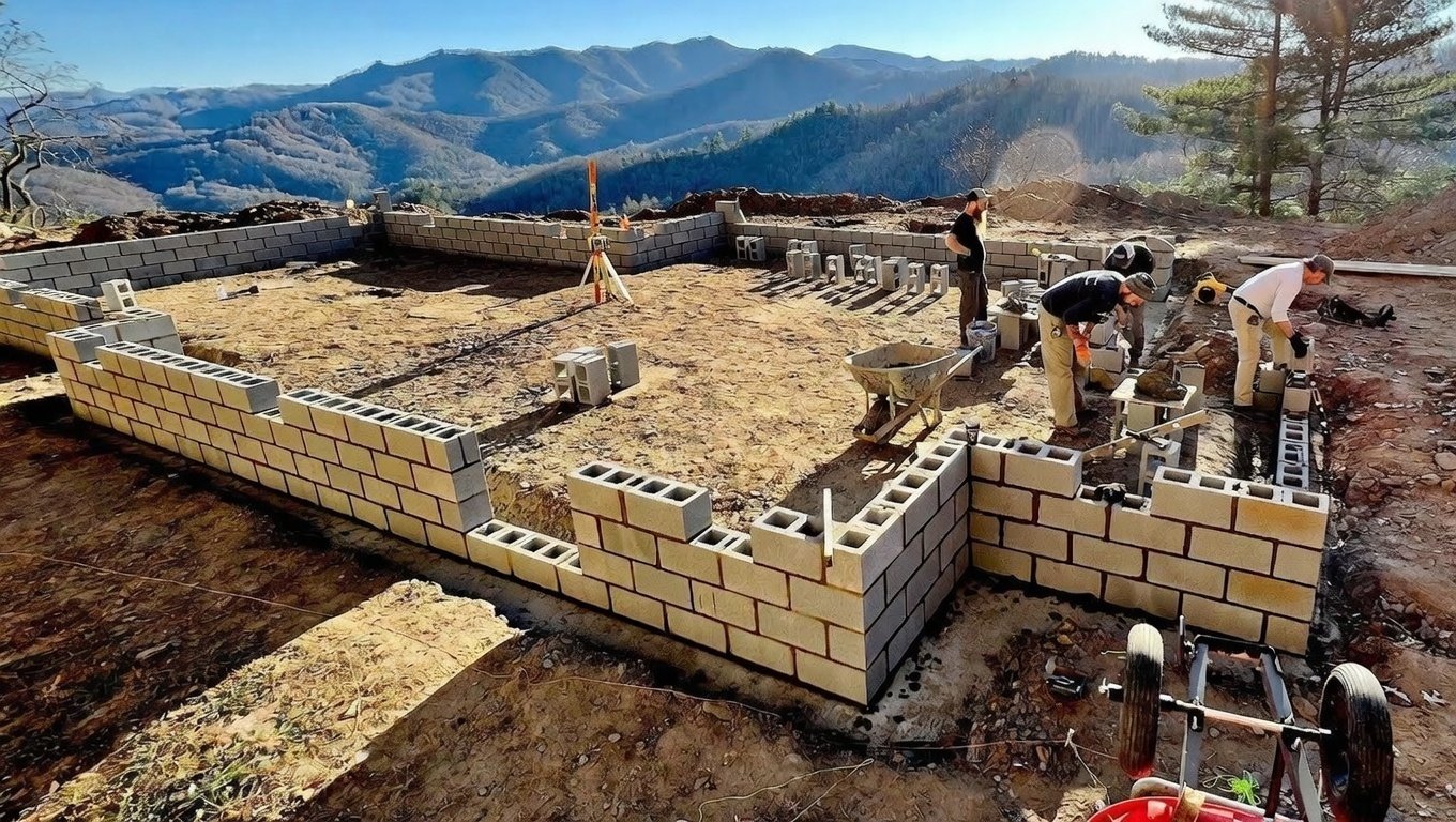 The foundation takes shape