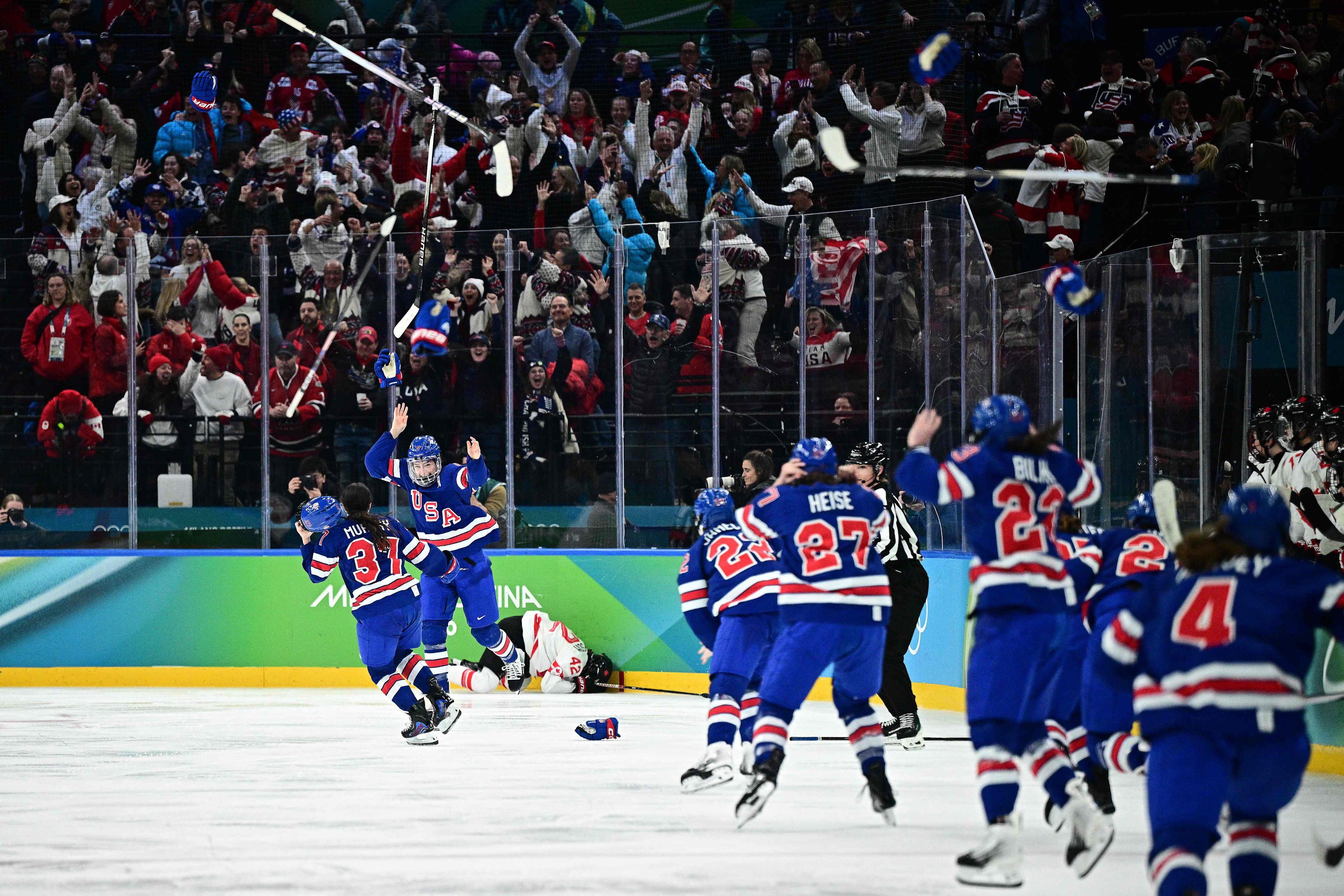 US women's ice hockey wins gold in overtime comeback