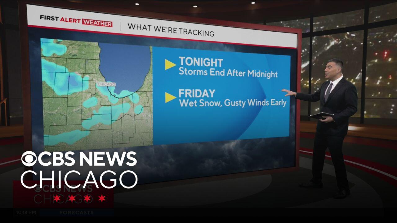 Chicago weather: Showers move out overnight, snow arrives Friday morning