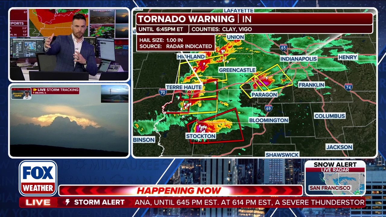 Tornado warnings in effect in Indiana as severe storms charge through ...