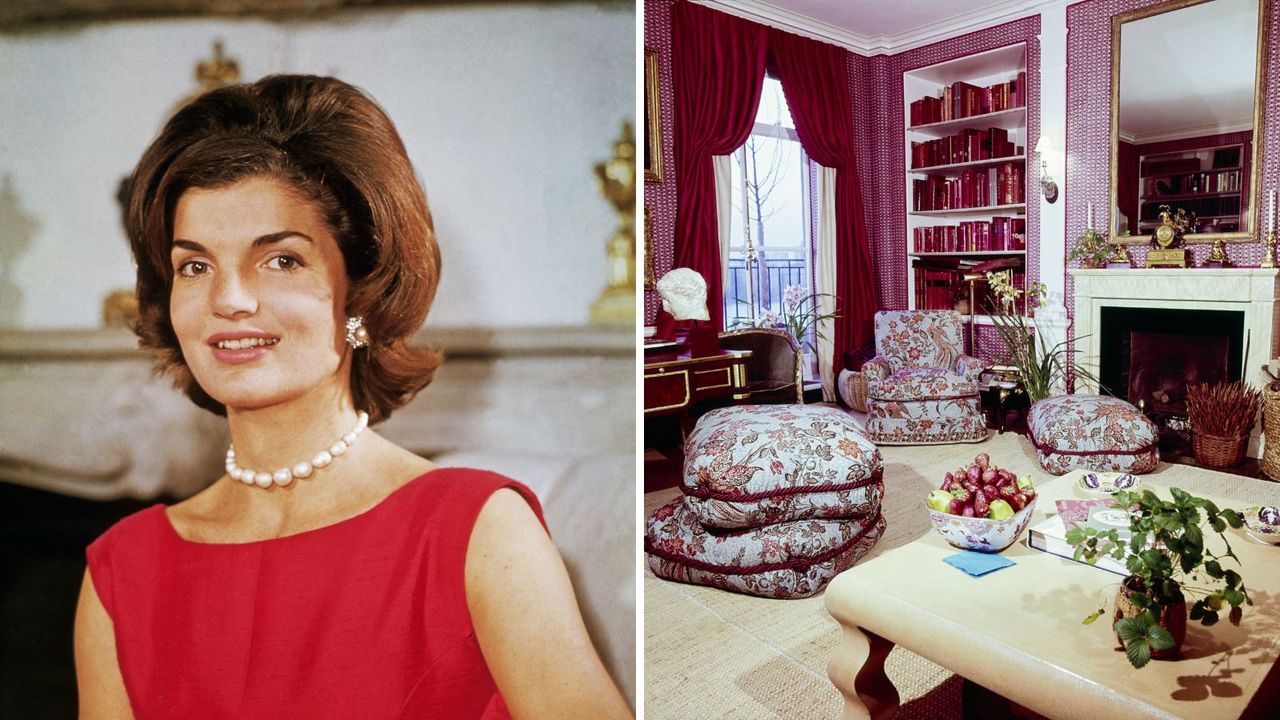 Jackie Kennedy's chic '70s library pioneered the pattern-drenched look ...