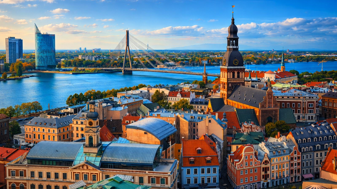 Historische Stadt am Fluss
