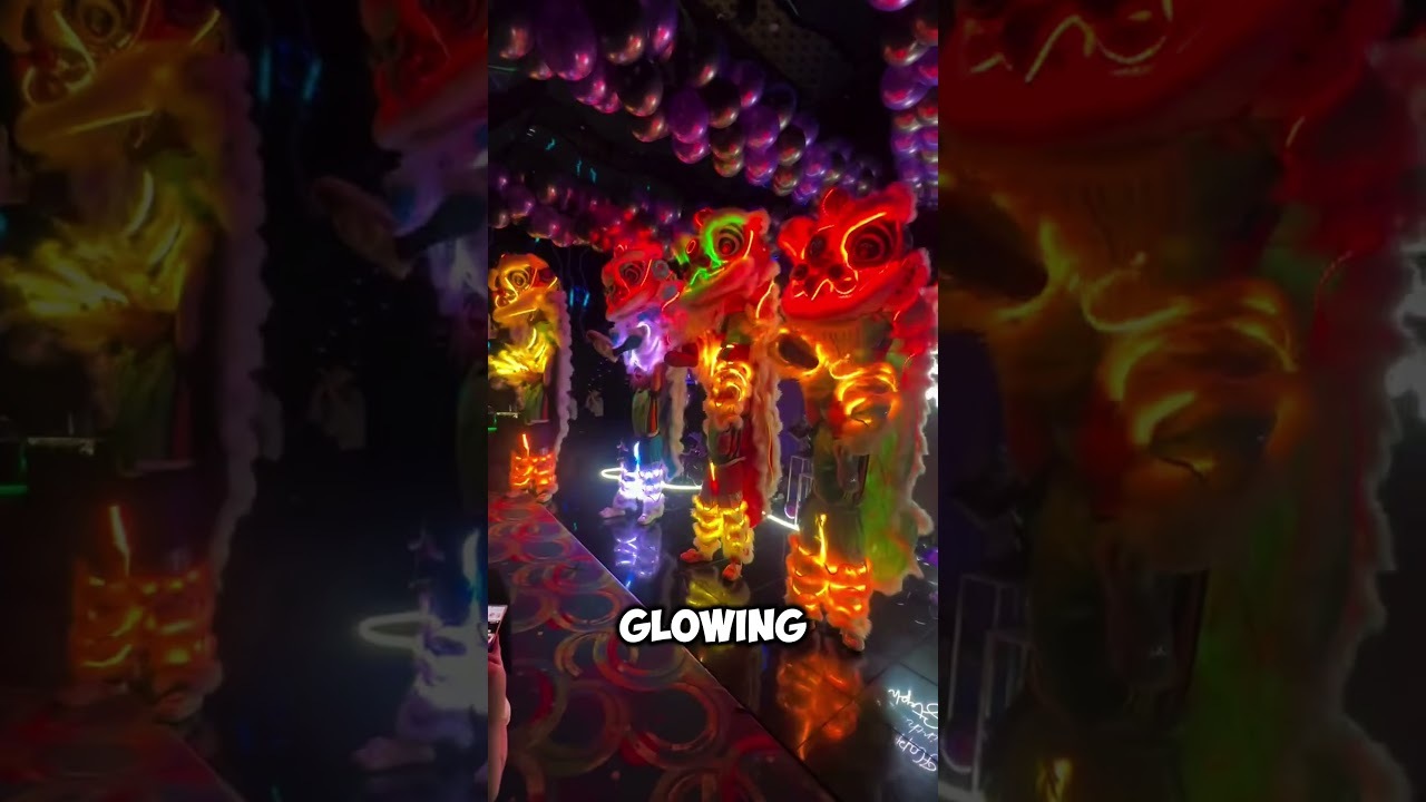 LED light lion dancers at Chinese New Year are just amazing
