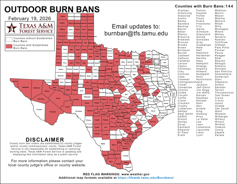 Several East Texas counties implement burn bans amid dry weather