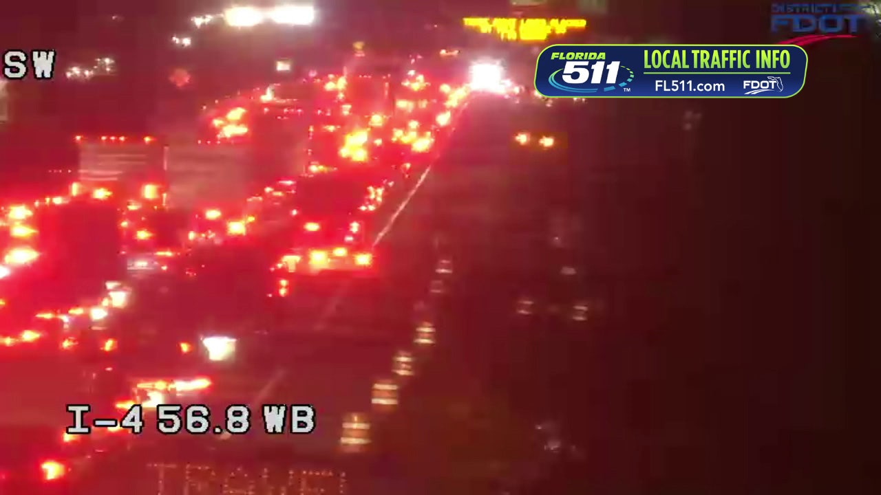Depression in road causes major delays on portions of I-4 in Polk ...
