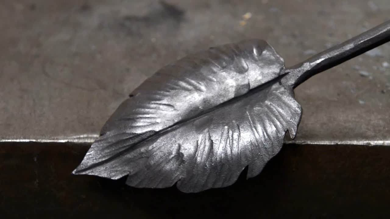 Forging a decorative leaf from steel