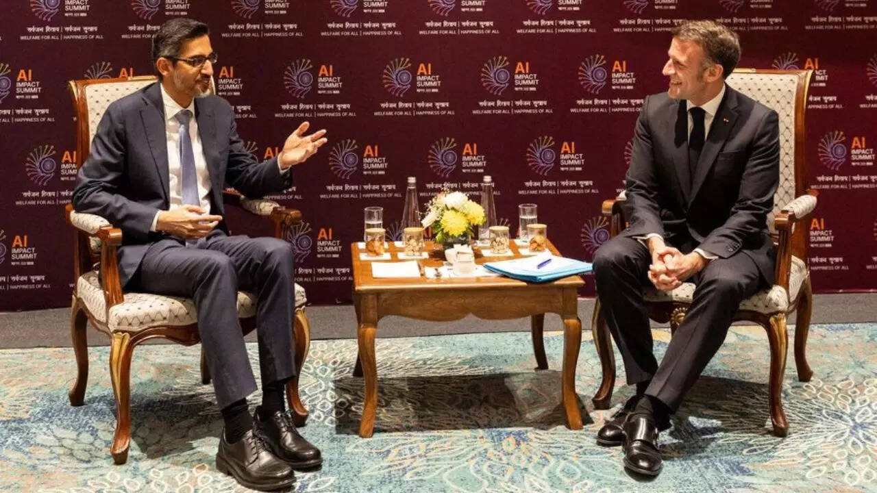 Sundar Pichai enjoyed meeting French President Emmanuel Macron at AI ...