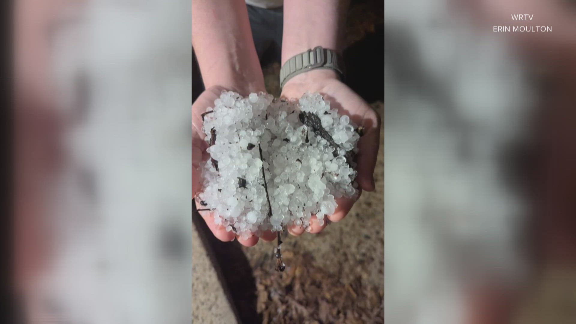 Large hail blankets areas around Bloomington during storms