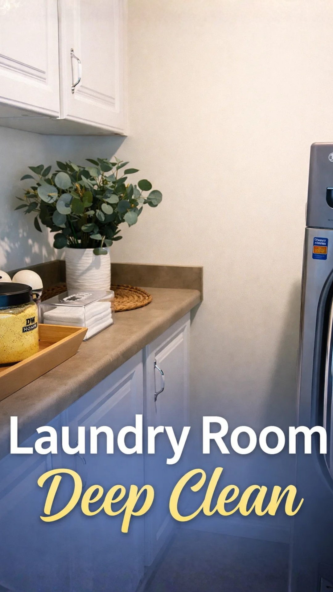 Laundry room deep clean, washer, dryer, and shower head reset