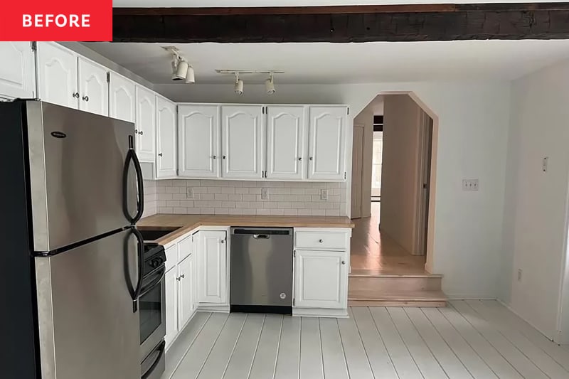 I ditched white for a cozy blue paint color - and now my kitchen feels ...