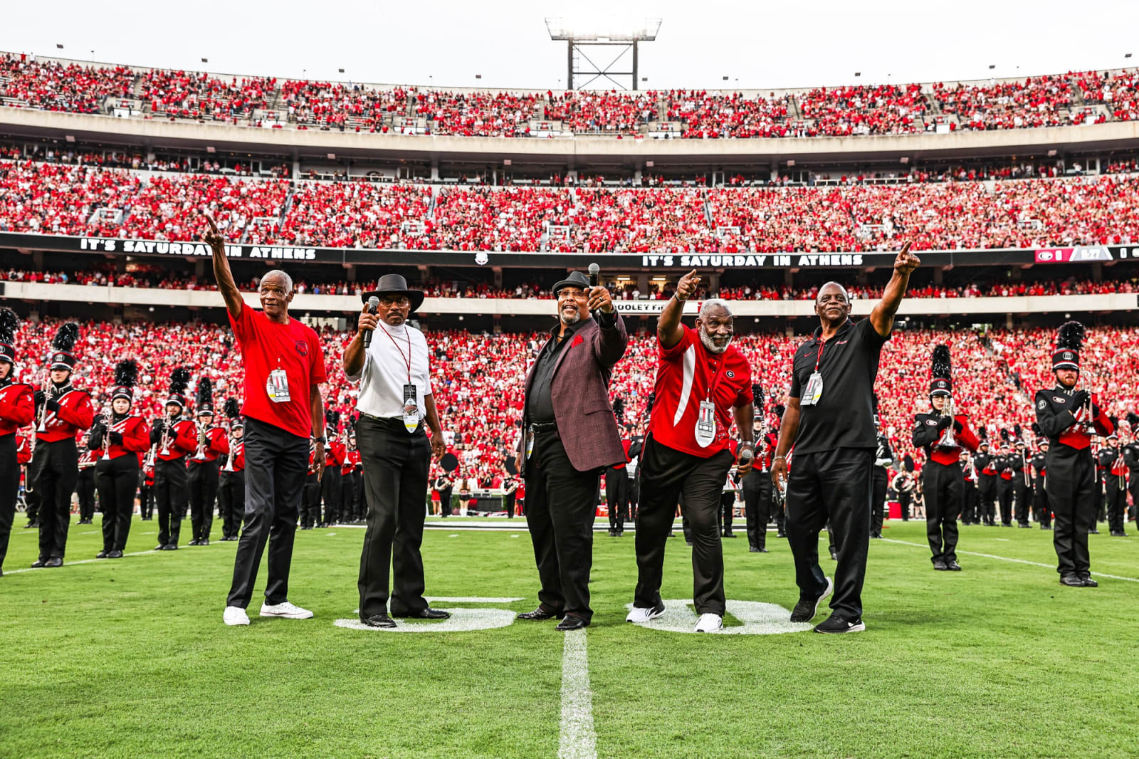 The Bulldogs original five to celebrate the integration of UGA football