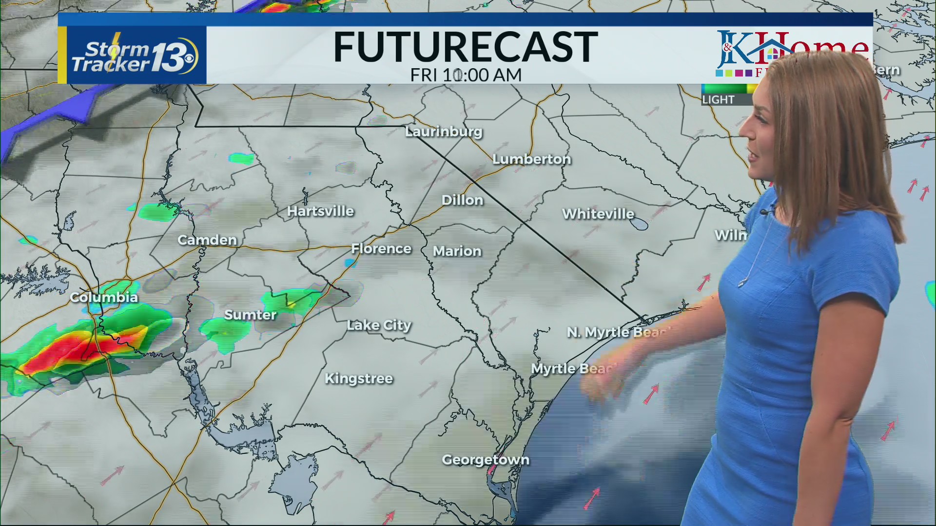 Warmest day of the week with few storms