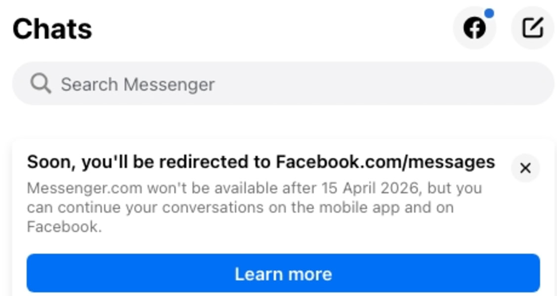 Meta pulls the plug on dedicated Messenger website