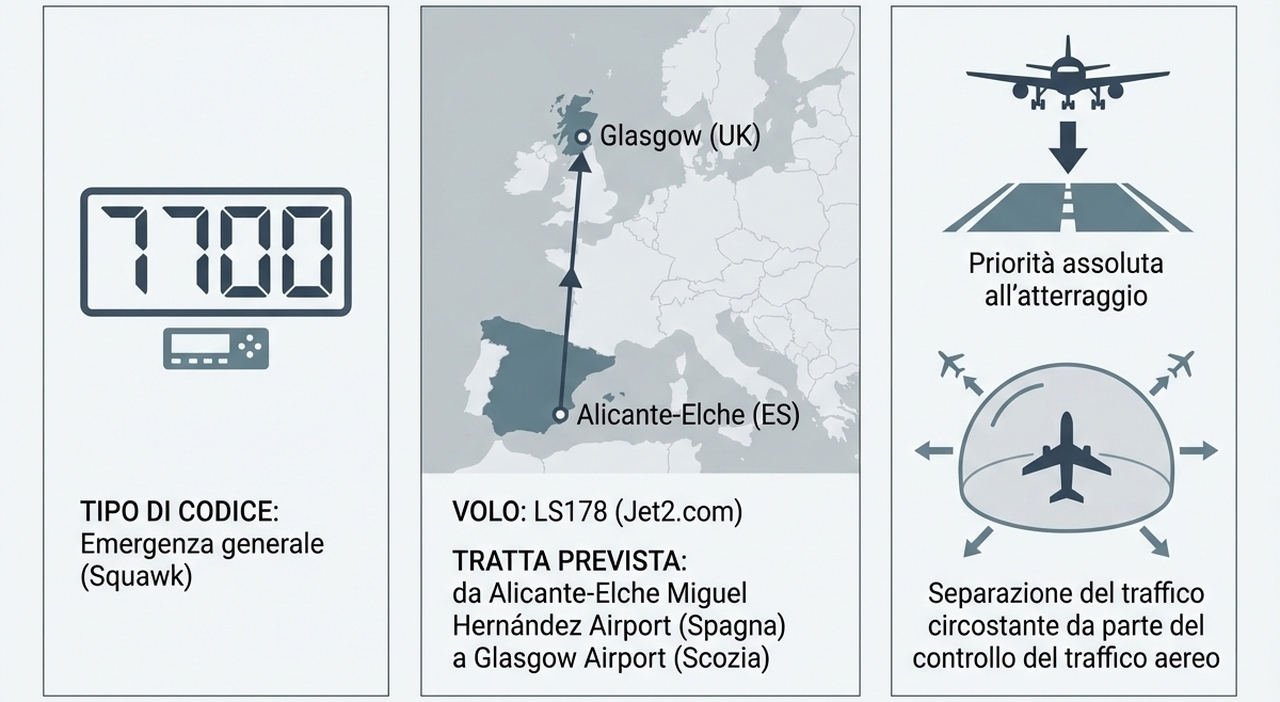 Paura sul volo LS178 per Glasgow: squawk 7700 sul Canale della Manica ...