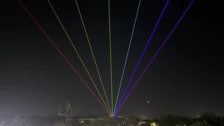 Rainbow lasers light up skyline for Winter Pride St. Pete