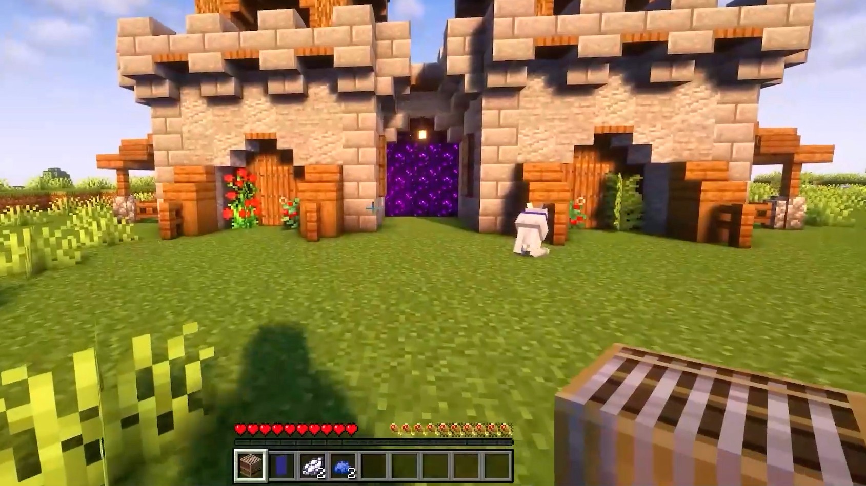 Team up in this castle base for Minecraft survival
