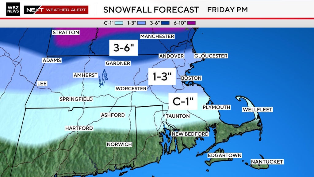 Snow coming to Boston area again today. Weather forecast maps show ...