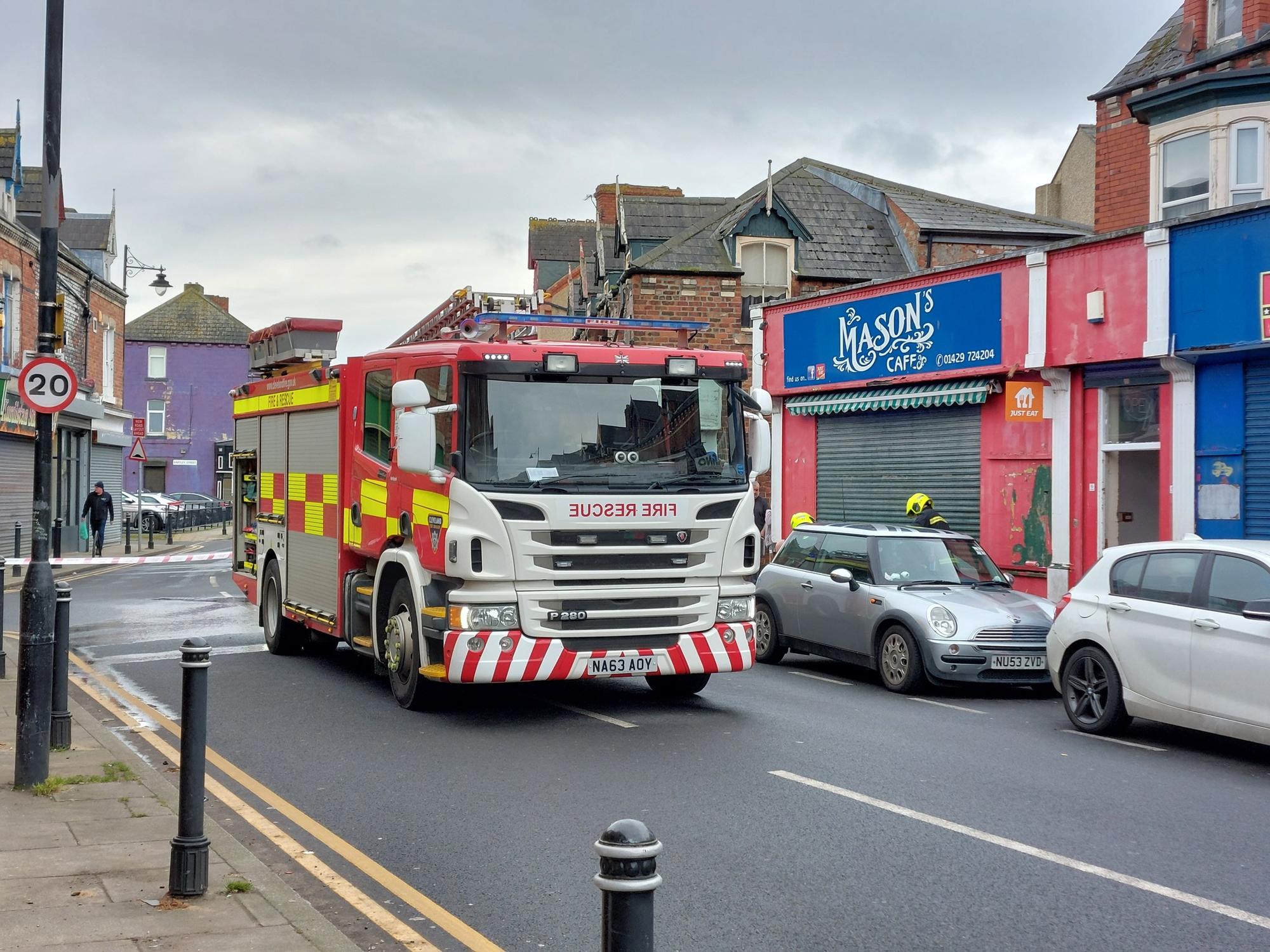 Murray Street in Hartlepool partially closed as Cleveland Fire Brigade ...