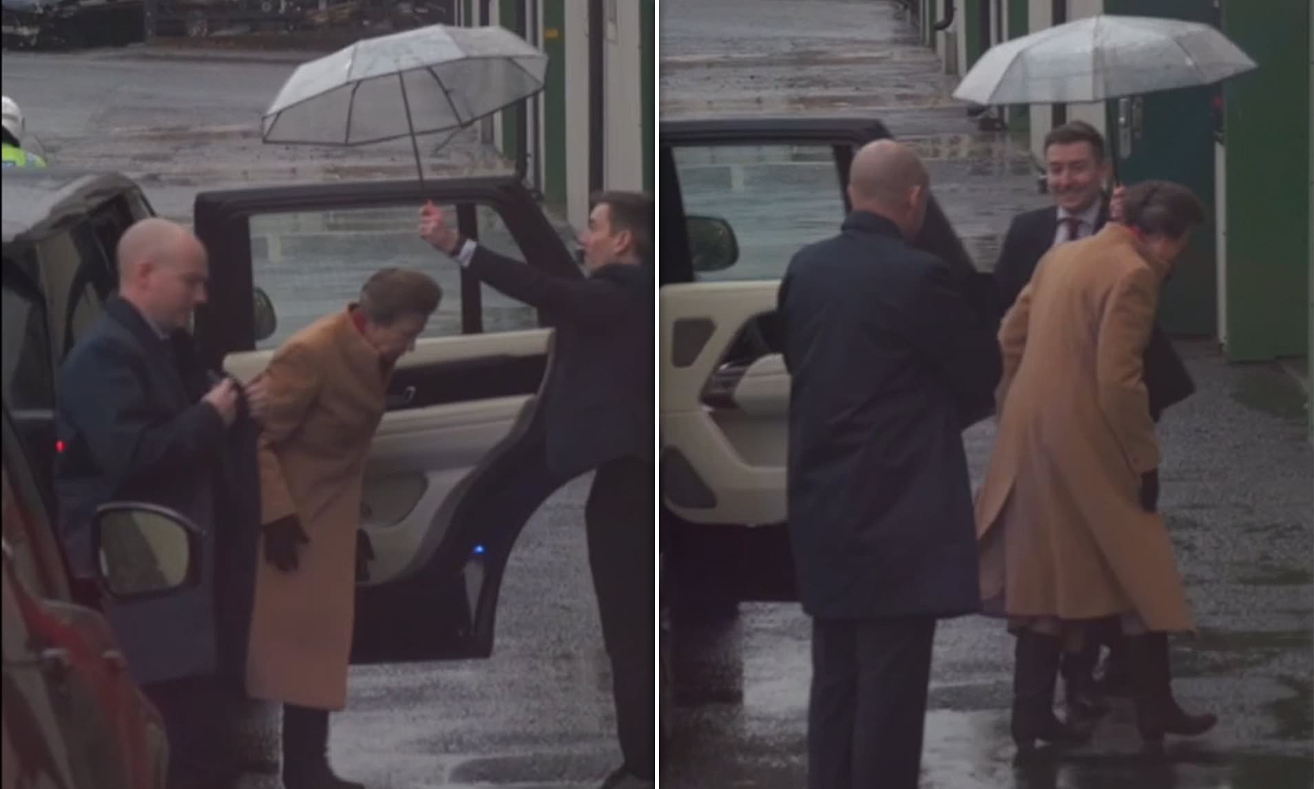 Princess Anne refuses to comment on Andrew's arrest as she visits ...