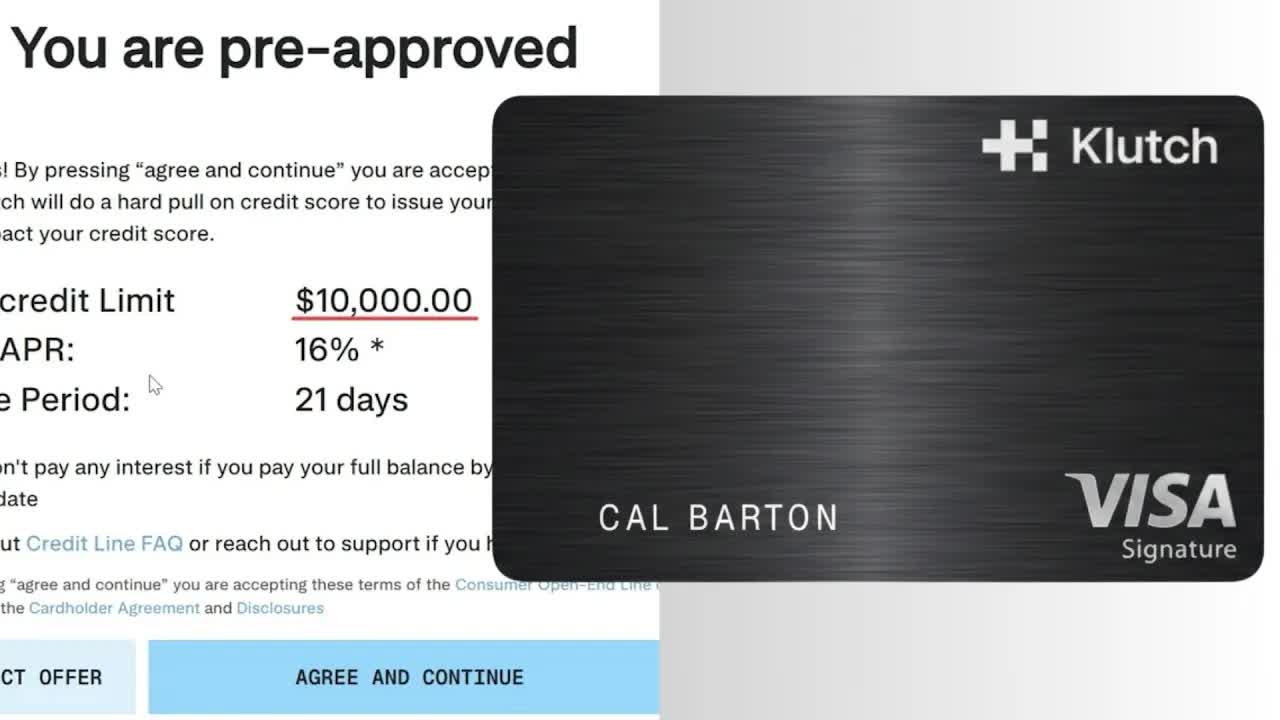 New $10,000 Klutch credit card pre-approval | soft pull