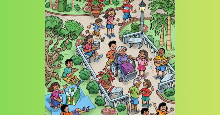 Find the hidden book in the park scene in just 13 seconds