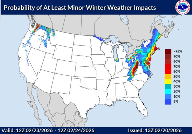 Maps reveal chances of new winter storm as 11 inches of snow possible