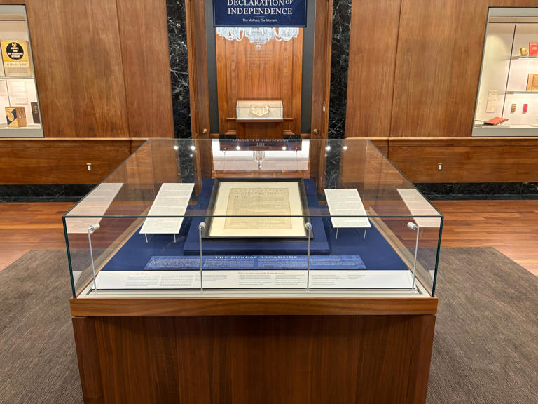Original copy of the Declaration of Independence can be seen in Bloomington