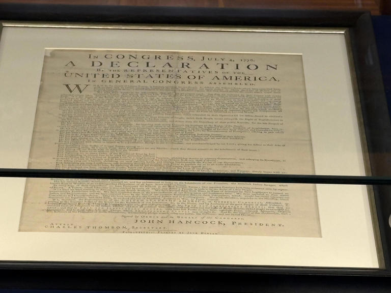 Original copy of the Declaration of Independence can be seen in Bloomington
