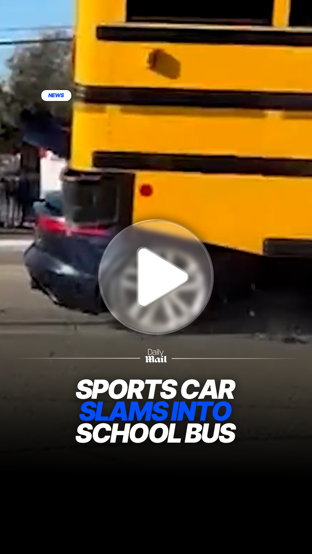 Sports car crashes into school bus in Florida