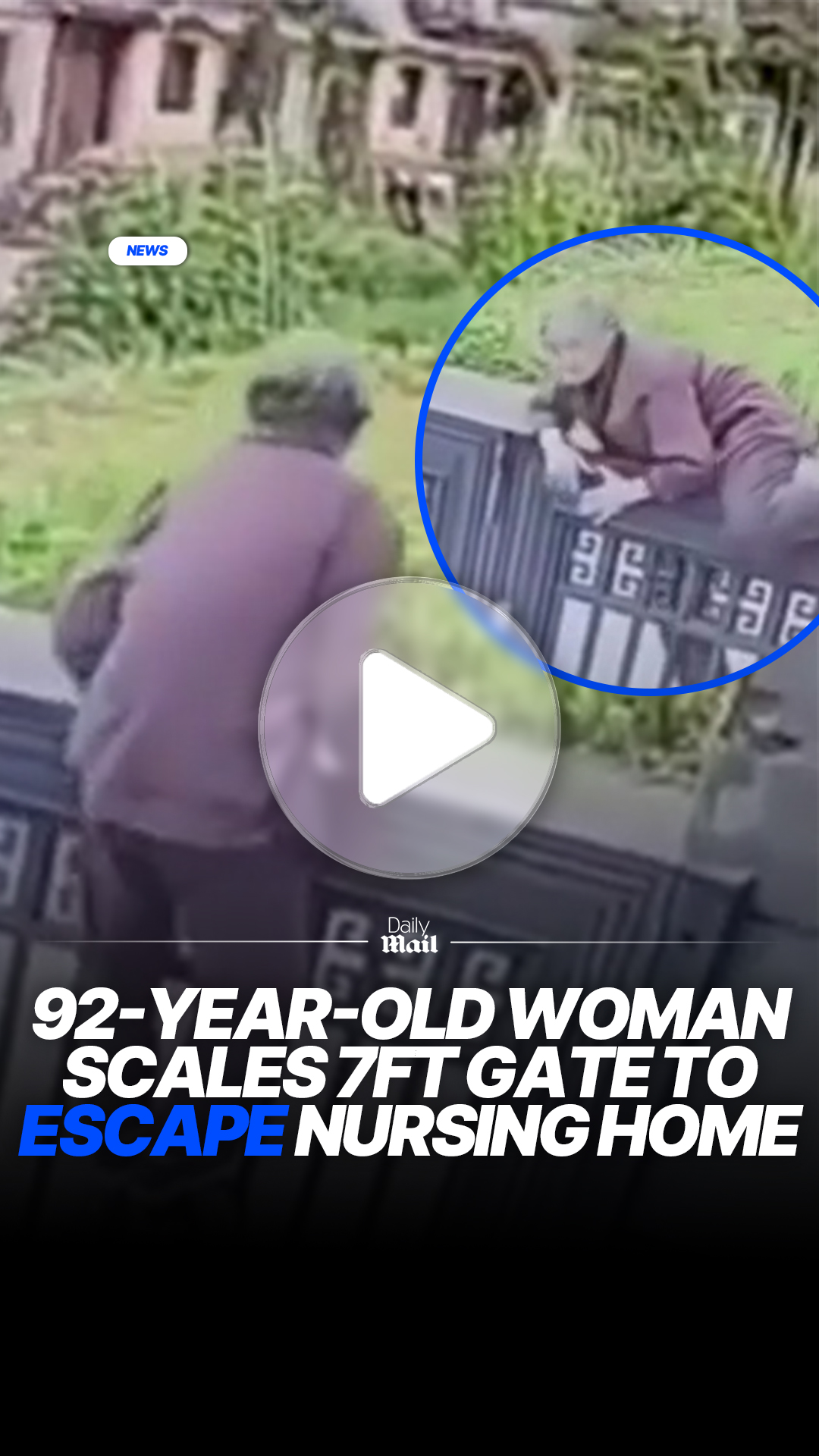 92-year-old woman climbs 7-foot gate at nursing home