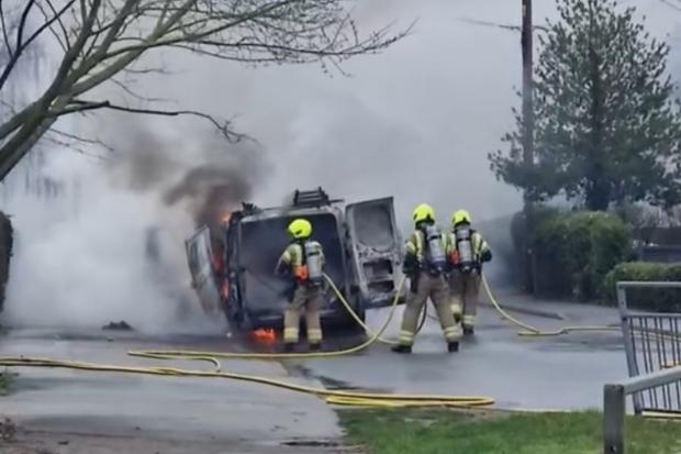 Home evacuated after van 'explodes' in middle of street in Essex village