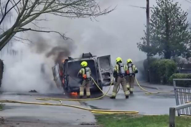 Home evacuated after van 'explodes' in middle of street in Essex village