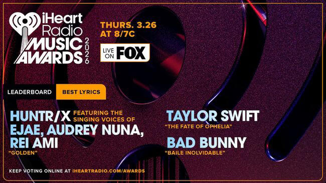 Tracking the fan vote: 2026 iHeartRadio Music Awards leaders right now