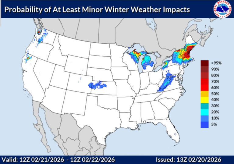 Maps reveal chances of new winter storm as 11 inches of snow possible