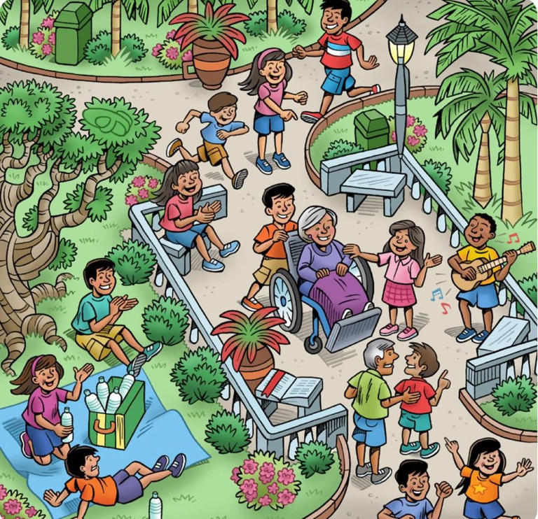 Find the hidden book in the park scene in just 13 seconds