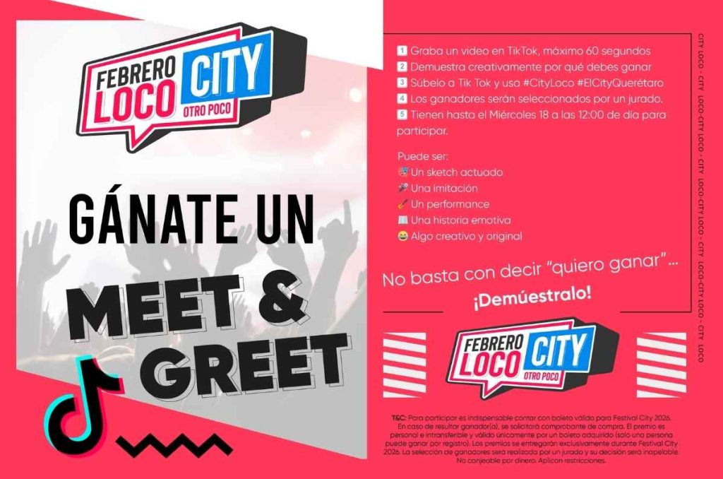 Febrero Loco Festival City 2026: cómo ganar meet & greets en Querétaro