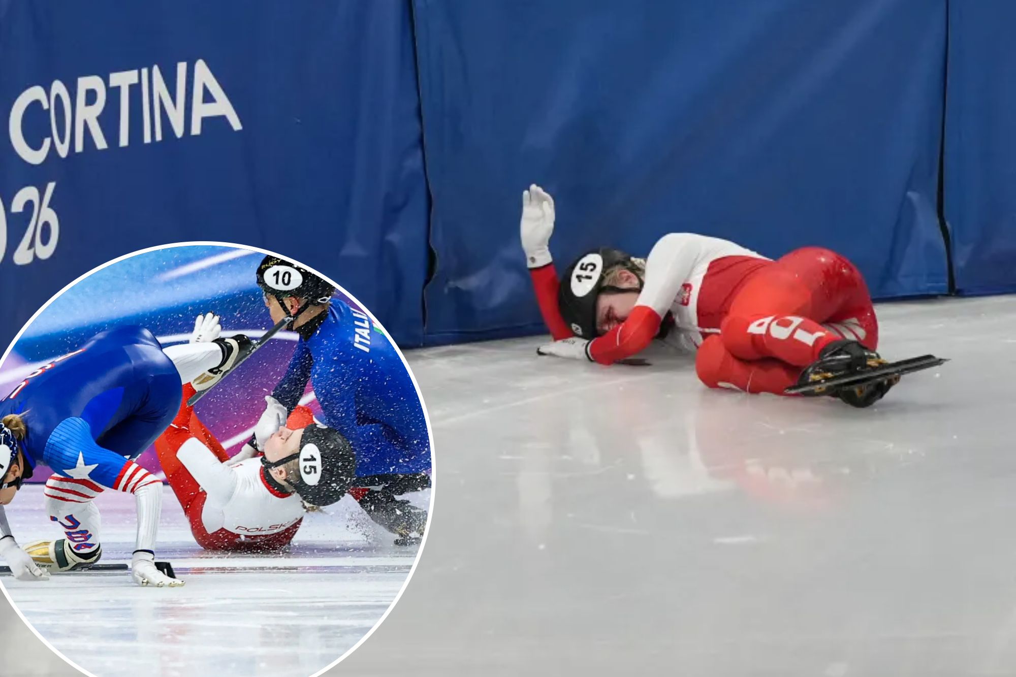 Speedskater Kamila Sellier leaves race on stretcher in bloody Olympic scene