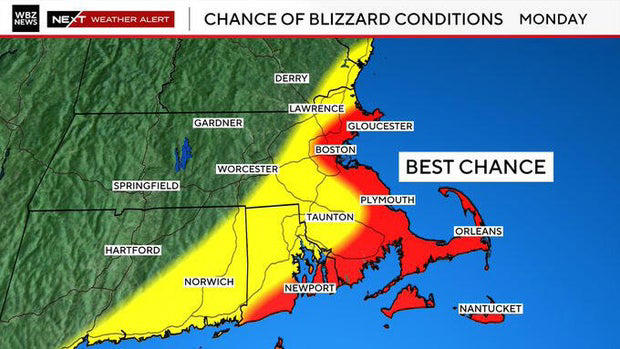Potential blizzard in Boston could drop a foot of snow or more Monday ...