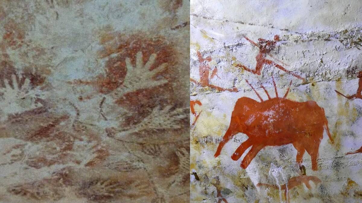 Photos of prehistoric art in ancient caves
