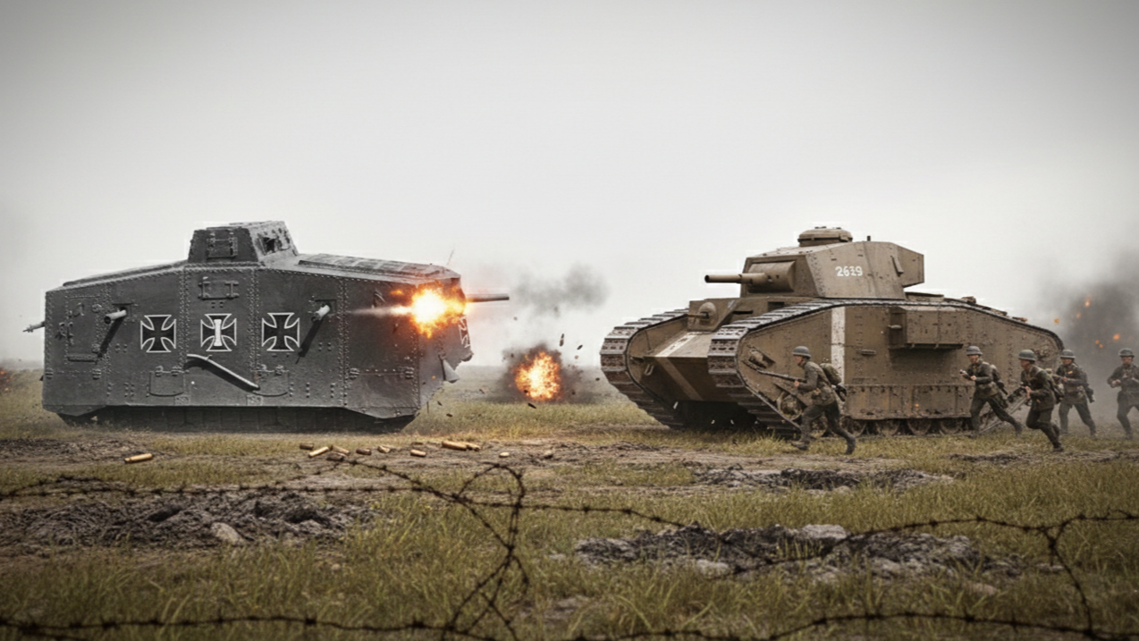 This was the first tank battle in history - and it was decided by mist