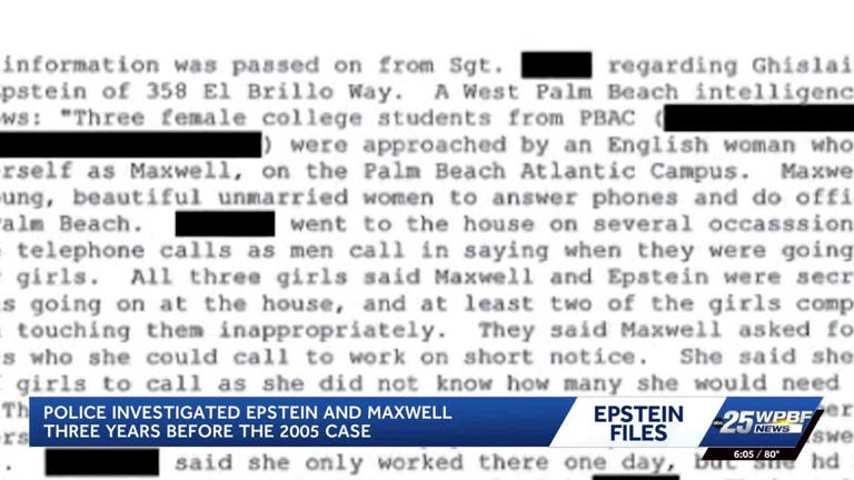 New police report shows prior Epstein probe in Palm Beach; handwritten ...