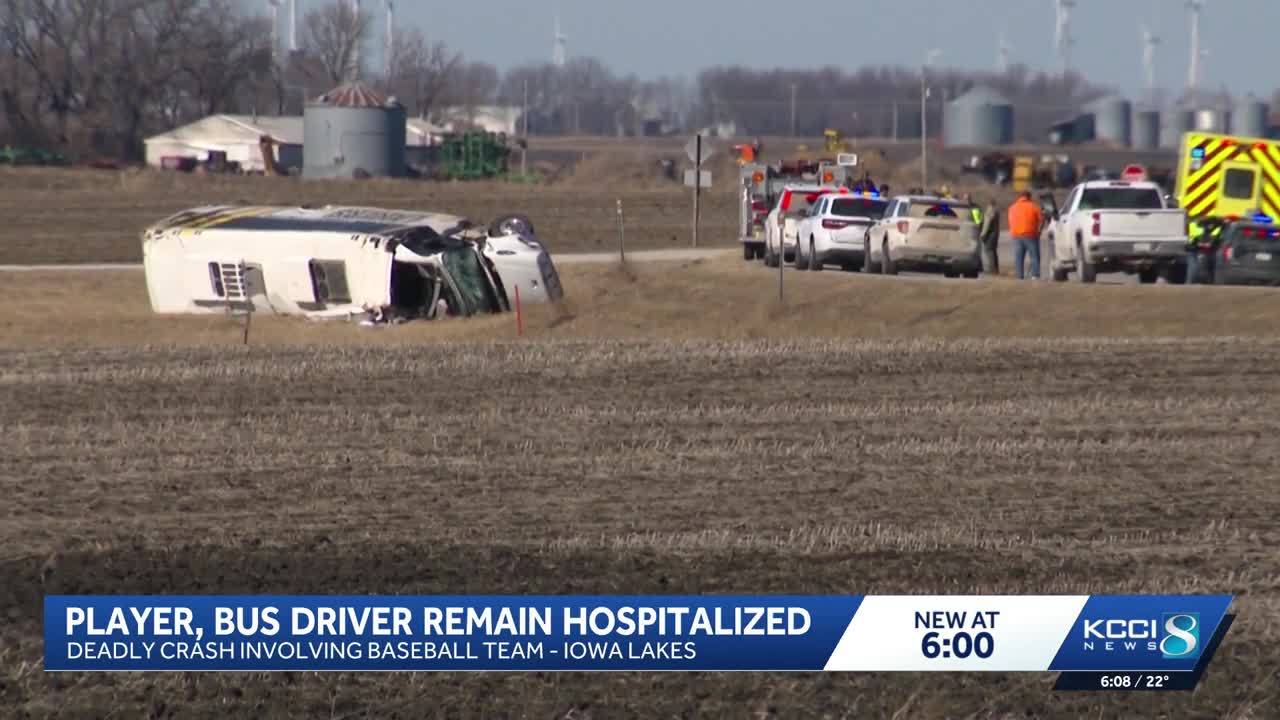 Bus driver, one player remain hospitalized after Iowa Lakes crash