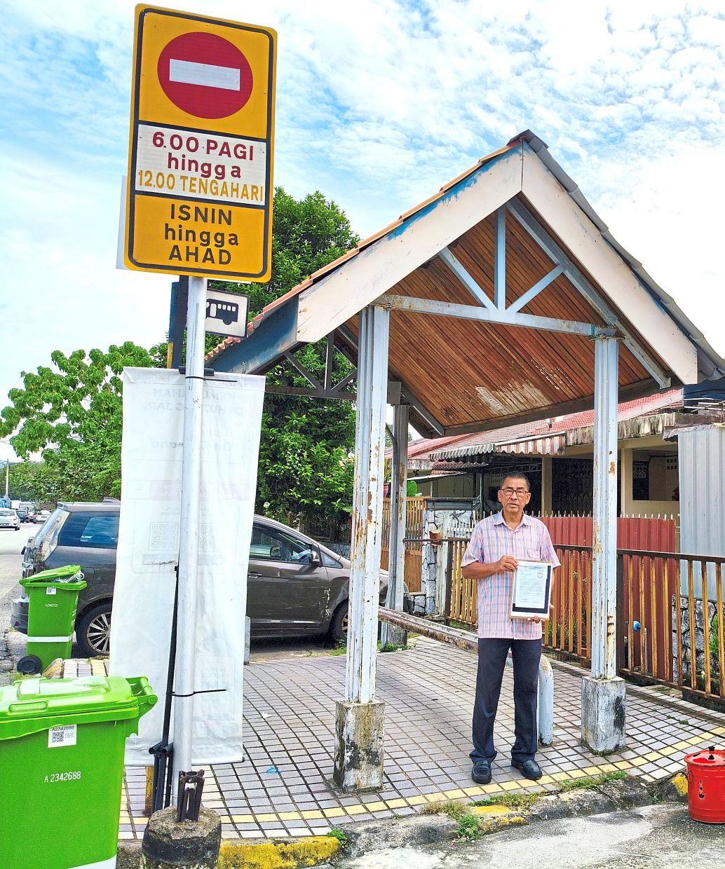 Kepong resident wants unused bus stop in front of home removed