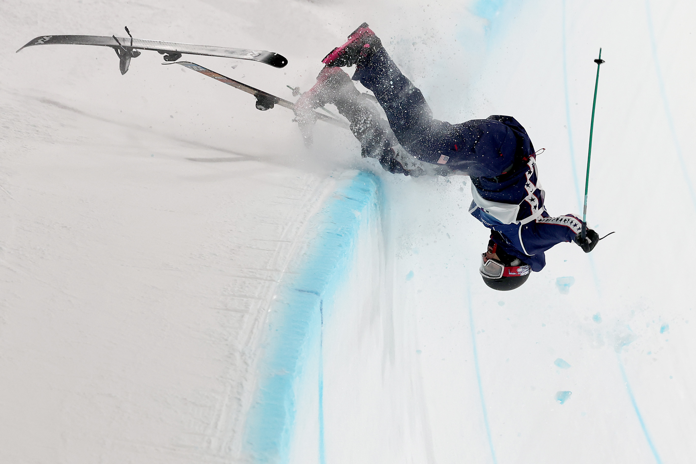 Nick Goepper suffers heart-stopping fall in freeski halfpipe at Olympics